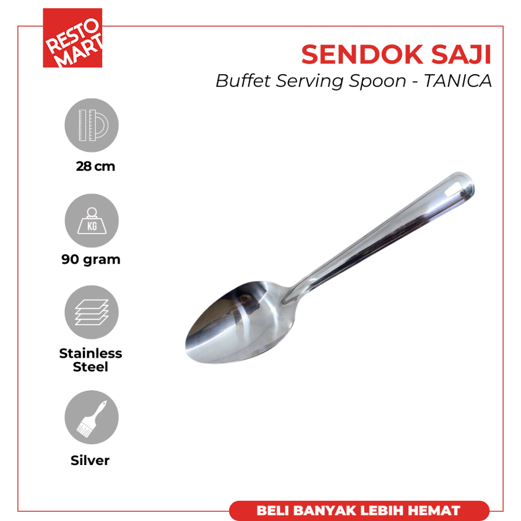 Jual Sendok Saji / Buffet Serving Spoon TANICA Stainless Steel (1516178) (F12) | Shopee Indonesia