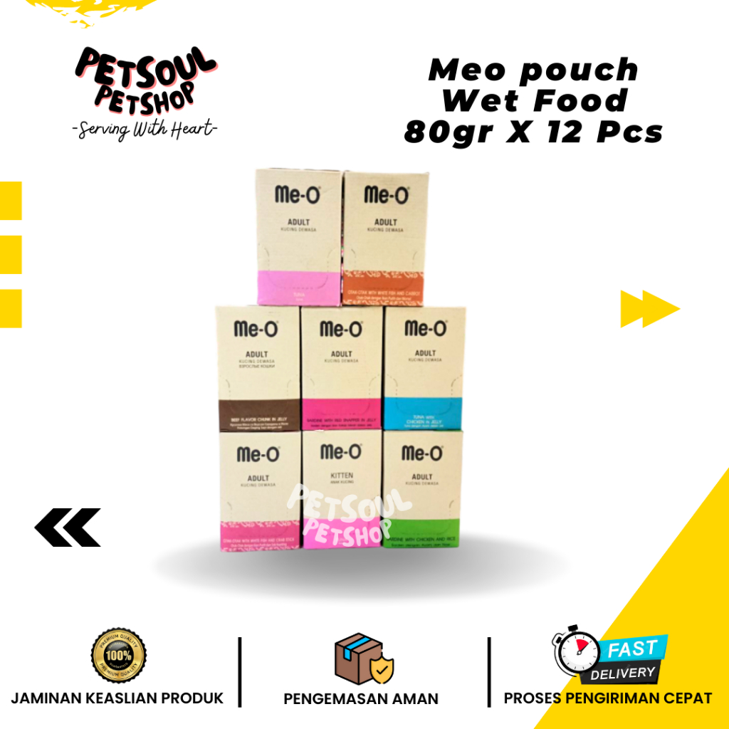 Jual Meo pouch Wet Food 80 Gr X 12 Pcs / Me-O Wet Daging Basah Isi 12 ...