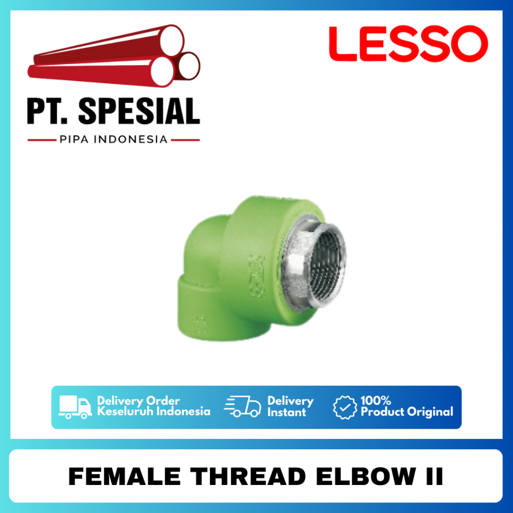 Jual Knee Drat Dalam PPR Lesso DN40" × 1 1/4" / KDD PPR Lesso / Female Thread Elbow II PPR - 05 ...