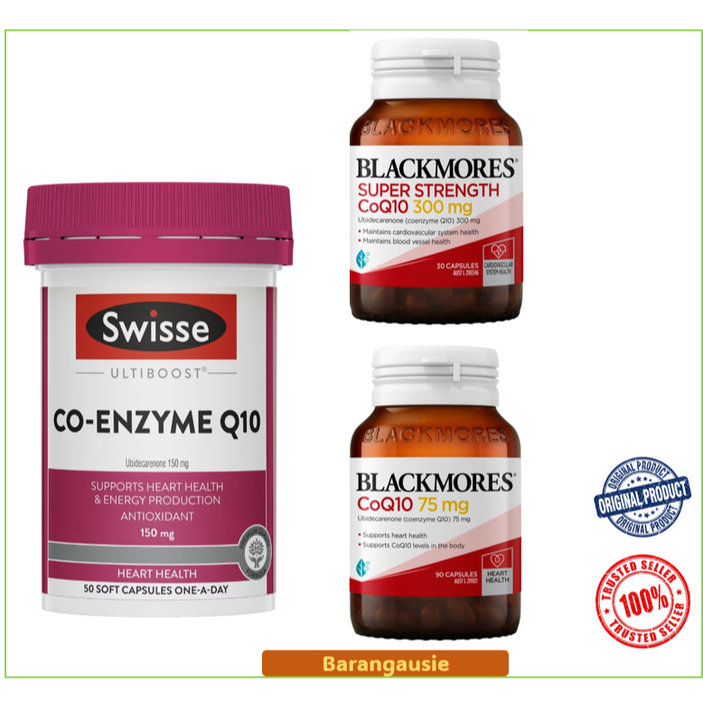 Jual Swisse Ultiboost Co-enzyme Q10 Soft Capsules 50 Pack or Blackmores CoQ10 150mg 30 tab or ...