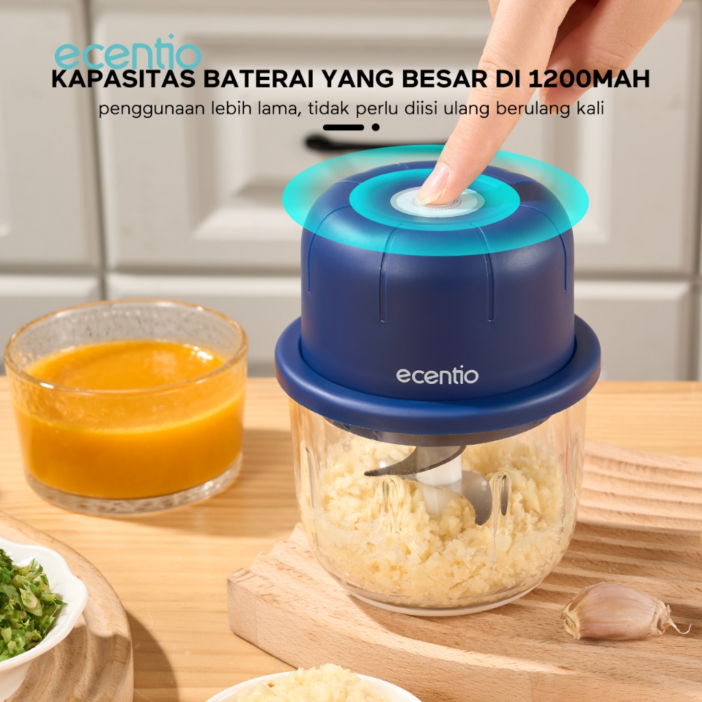 Jual ecentio Kaca Mini Chopper Blender Portable 6 pisau 350ml Bumbu ...