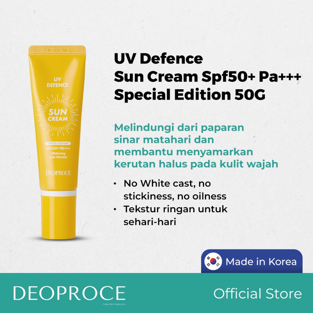 Jual Deoproce UV Defence Sun Cream SPF 50+ Pa+++ Special Edition 50g | Shopee Indonesia
