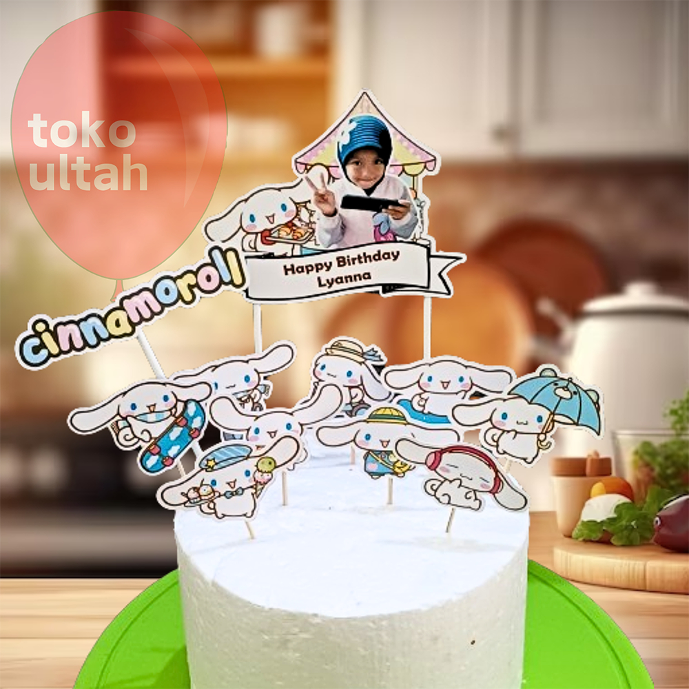 Jual Topper Cinnamoroll Custom Foto untuk Hiasan Kue dan Cupcake ...