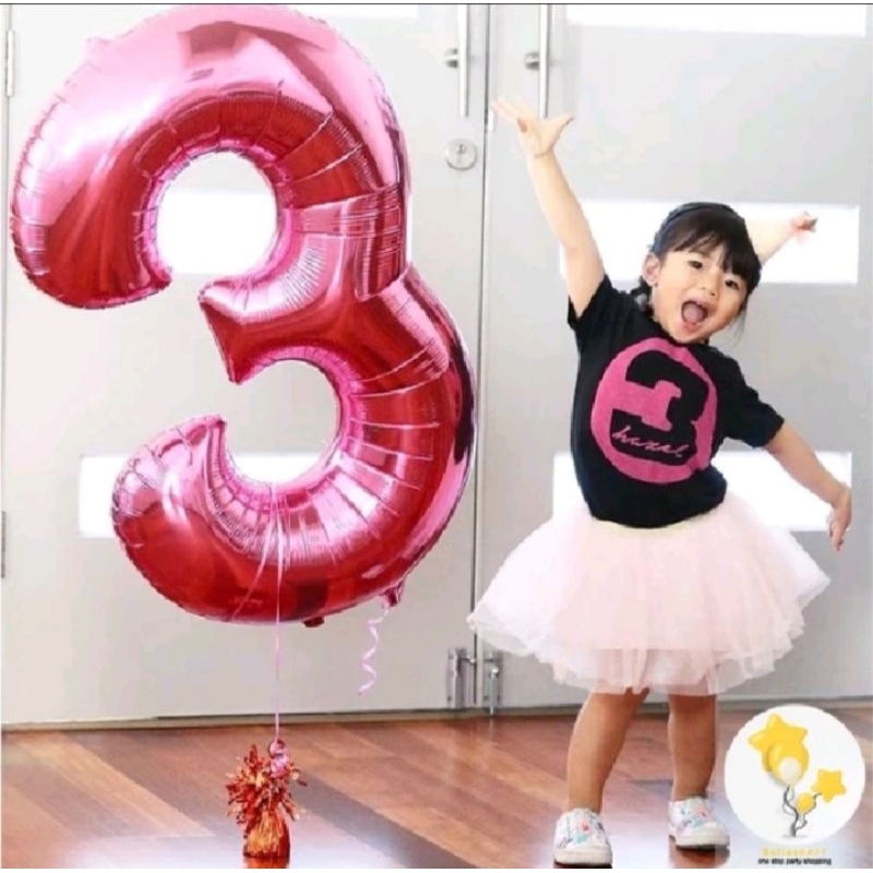 Jual Balon Angka Warna Pink Jumbo 80 Cm | Shopee Indonesia