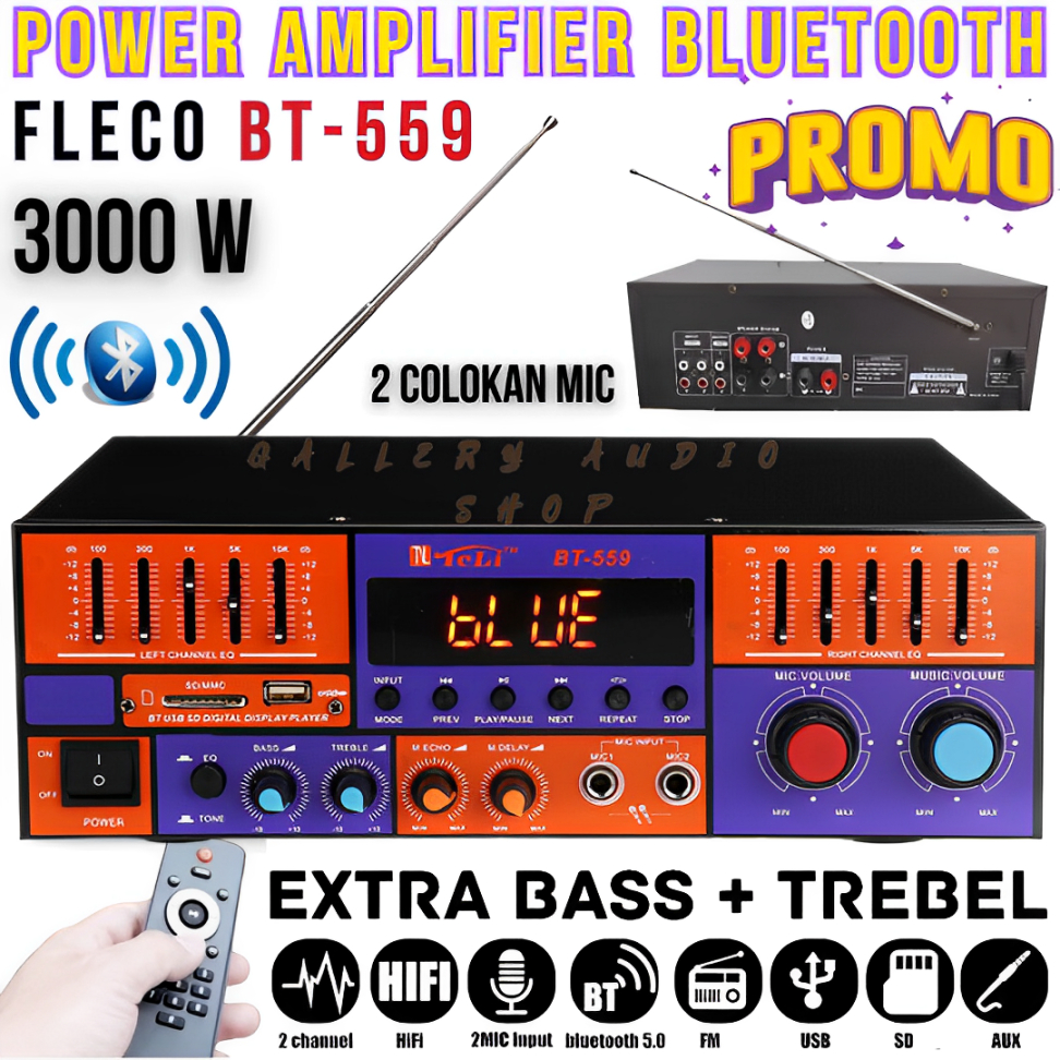 Jual Power Amplifier Bluetooth Fleco BT-559 3000W | Amplifier Fleco BT ...