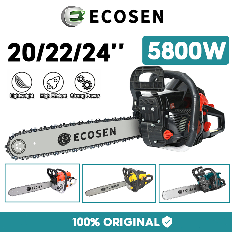Jual ECOSEN 20/22/24" Chainsaw 2Tak Gergaji Mesin 58CC Chainsaw 2Tak Untuk Gergaji Mesin Alat ...