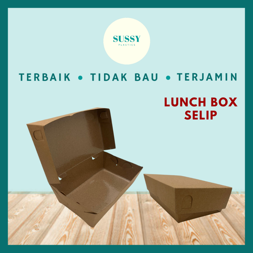 Jual Lunch Box Selip Lunch Box Paper Kraft Premium Coklat Laminasi ...