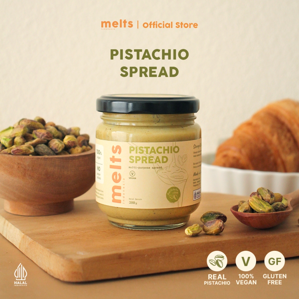Jual Melts Pistachio Spread | Selai kacang Plant Based Vegan untuk Roti ...