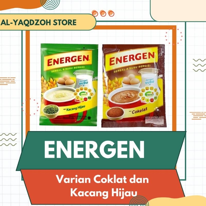 Jual Energen Sereal - Varian Kacang Hijau dan Coklat - Sachet | Shopee Indonesia
