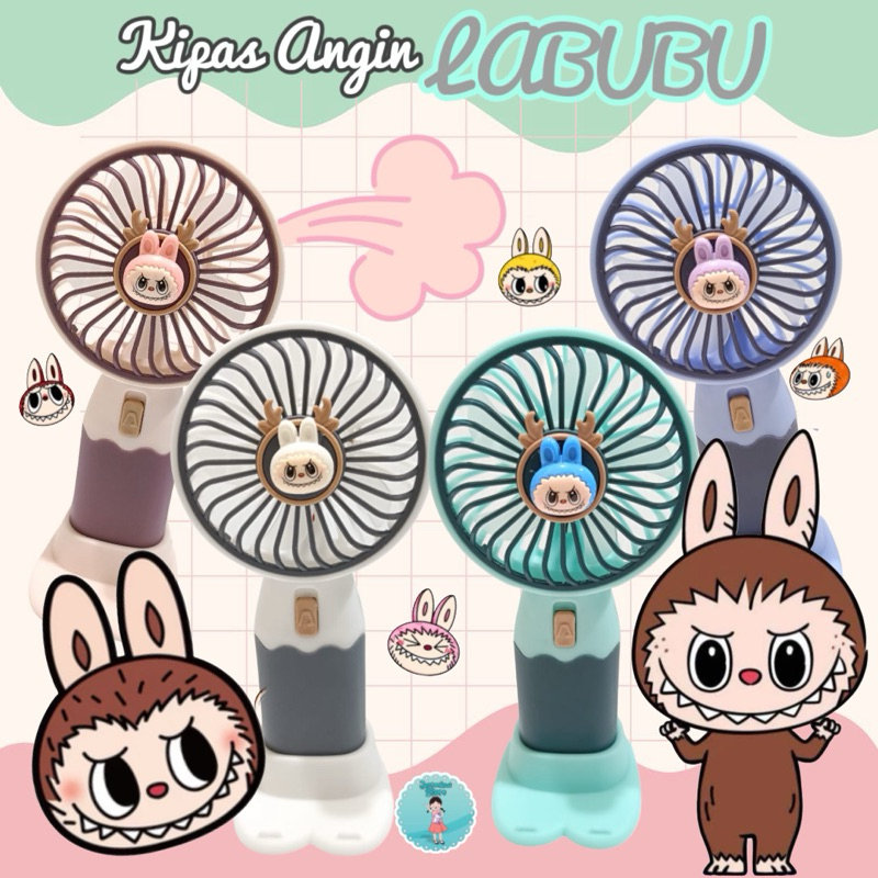 Jual Kipas Angin Labubu Mini Fan Portable USB Rechargeable/ Kipas ...