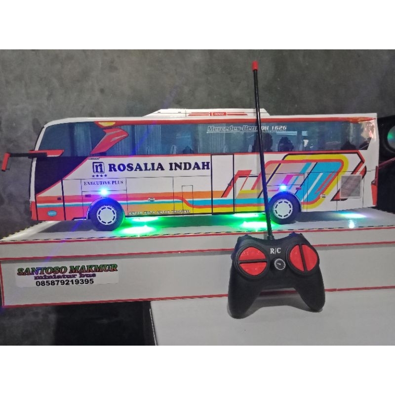 Jual Mainan Miniatur Bus Telolet Basuri Full Lampu RC remot Control Viral | Shopee Indonesia