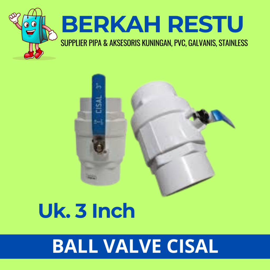 Jual Ball Valve / Stop Kran 3" Inch PVC CISAL | Shopee Indonesia
