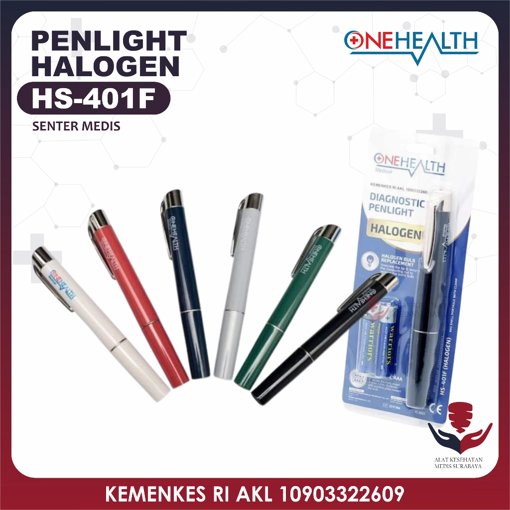 Jual OneHealth HS-401F Penlight Halogen Senter Medis Lampu Kuning Cek ...