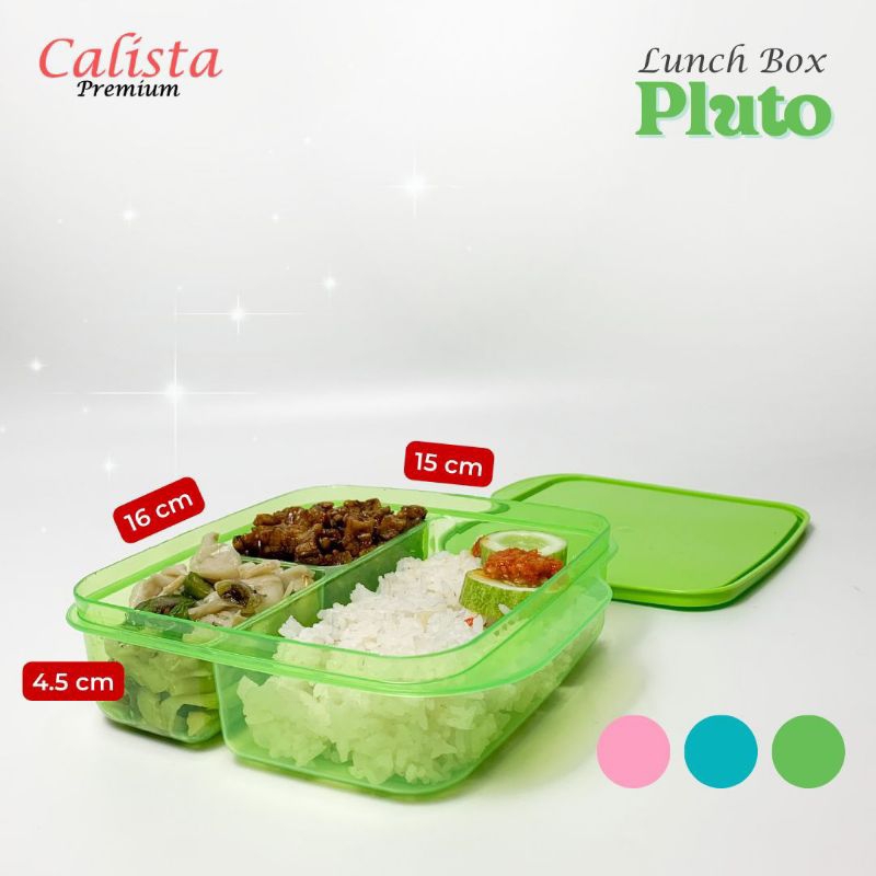 Jual Lunchbox kotak bekal sekat 3 (CALISTA) Universe PLUTO Wadah Bekal ...