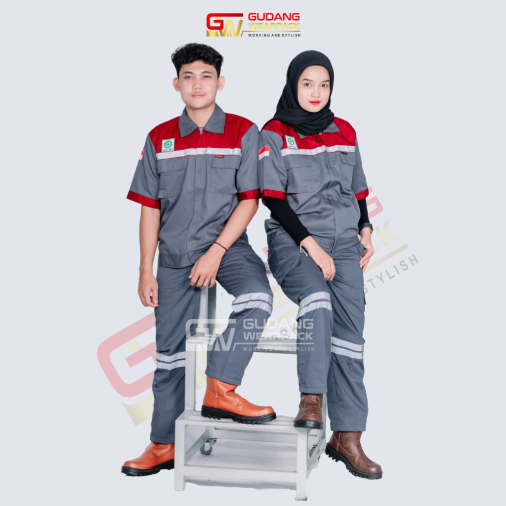Jual Setelan Wearpack (Baju Lengan Pendek dan Celana kerja) Warna Abu ...