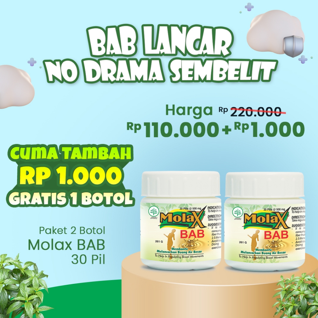 Jual Molax BAB 30 Pil - Membantu Melancarkan Buang Air Besar | Shopee ...