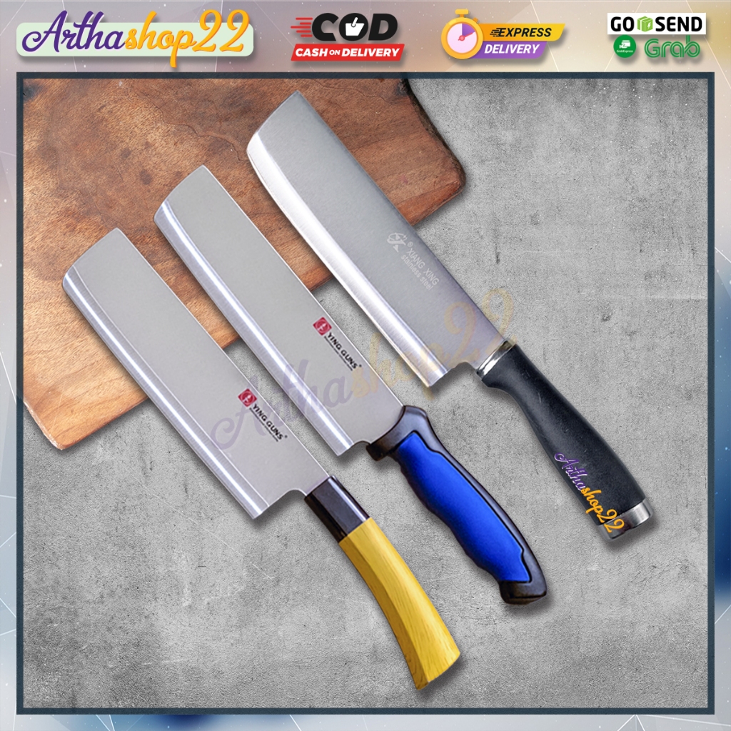 Jual Pisau Daging cleaver Chef Knife Pisau Dapur Super Tajam Bilah ...