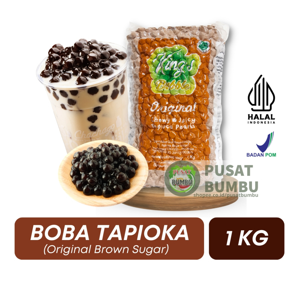 Jual Boba Original Brown Sugar 1 kg / Tapioka Pearl/Kings Bubble ...