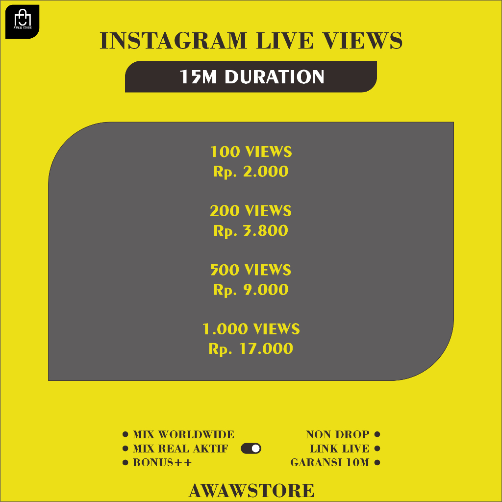 Jual Instagram Live Views Penonton Live IG 15Menit | Shopee Indonesia