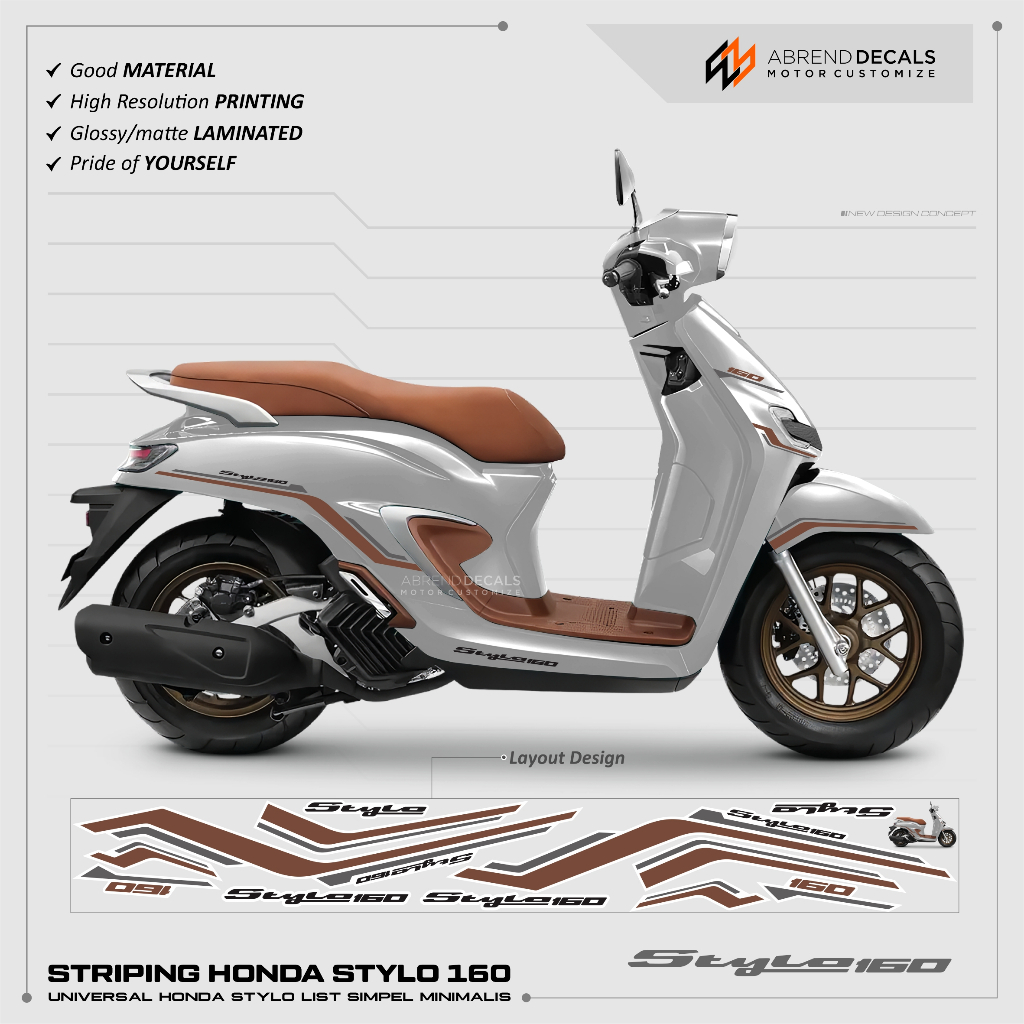 Jual STRIPING HONDA STYLO GRAFIS LIST SIMPEL MINIMALIS ELEGAN / STIKER ...