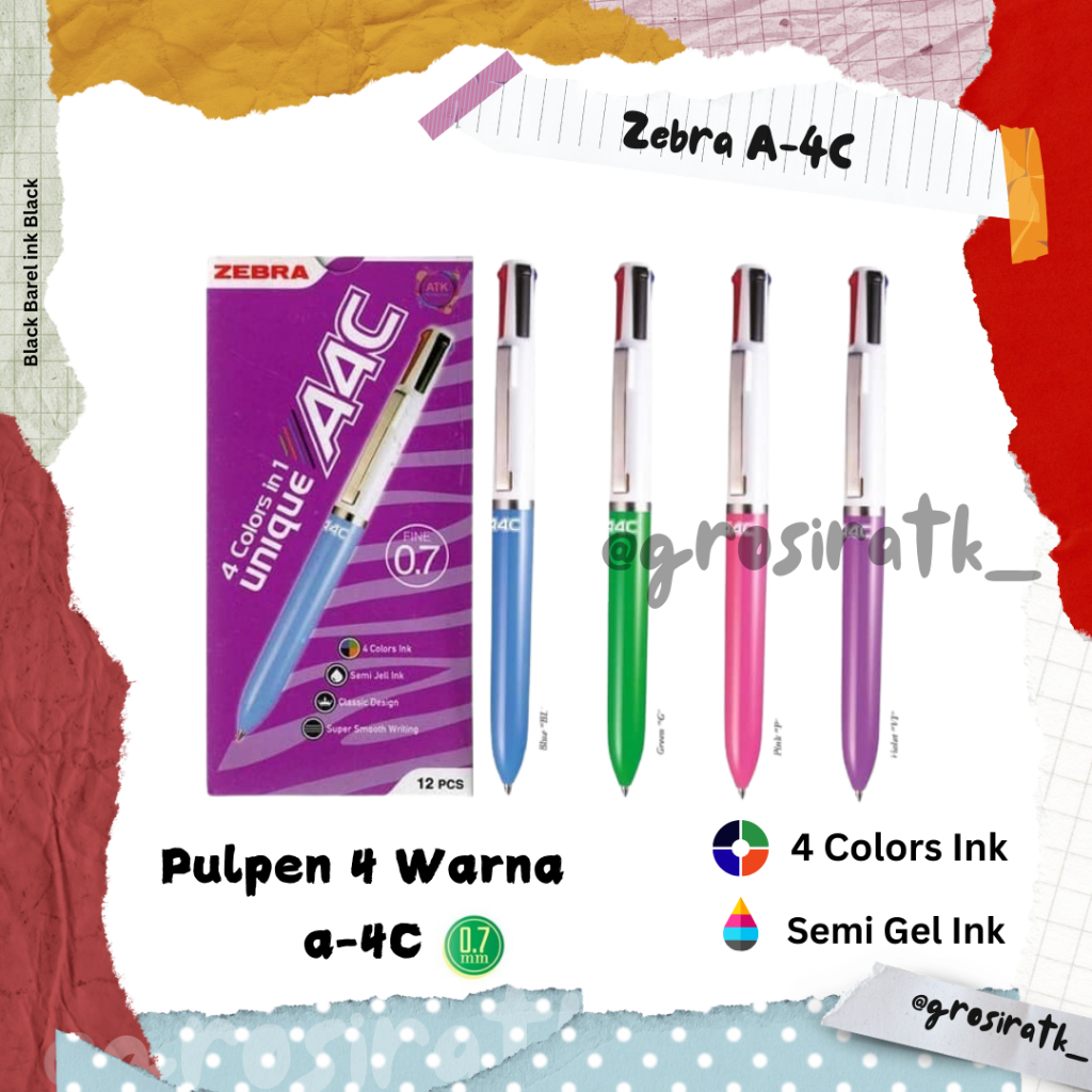 Jual Pulpen Zebra A4C Multifunction Pen - 1 Pcs | Shopee Indonesia
