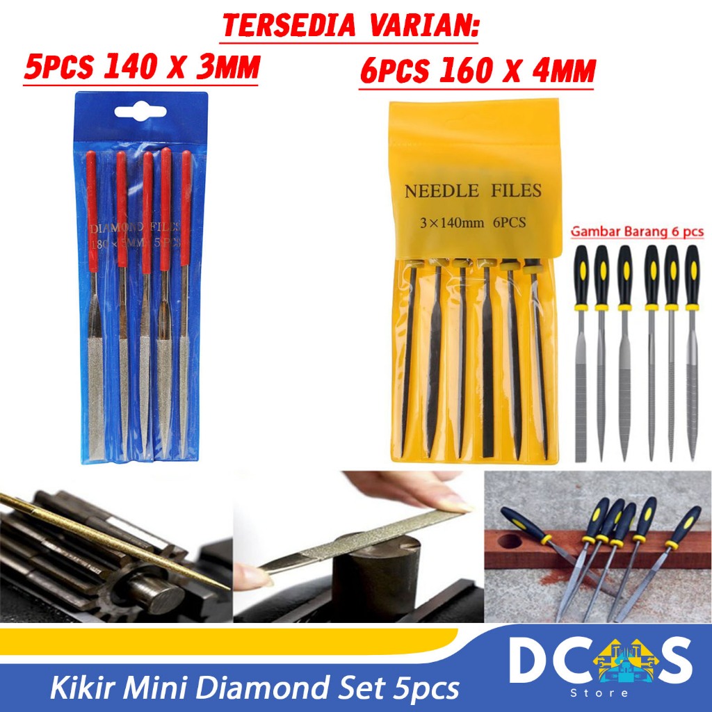 Jual Kikir Mini Diamond Set 5pcs / Kikir Mini Besi Set 6pcs Needle File ...