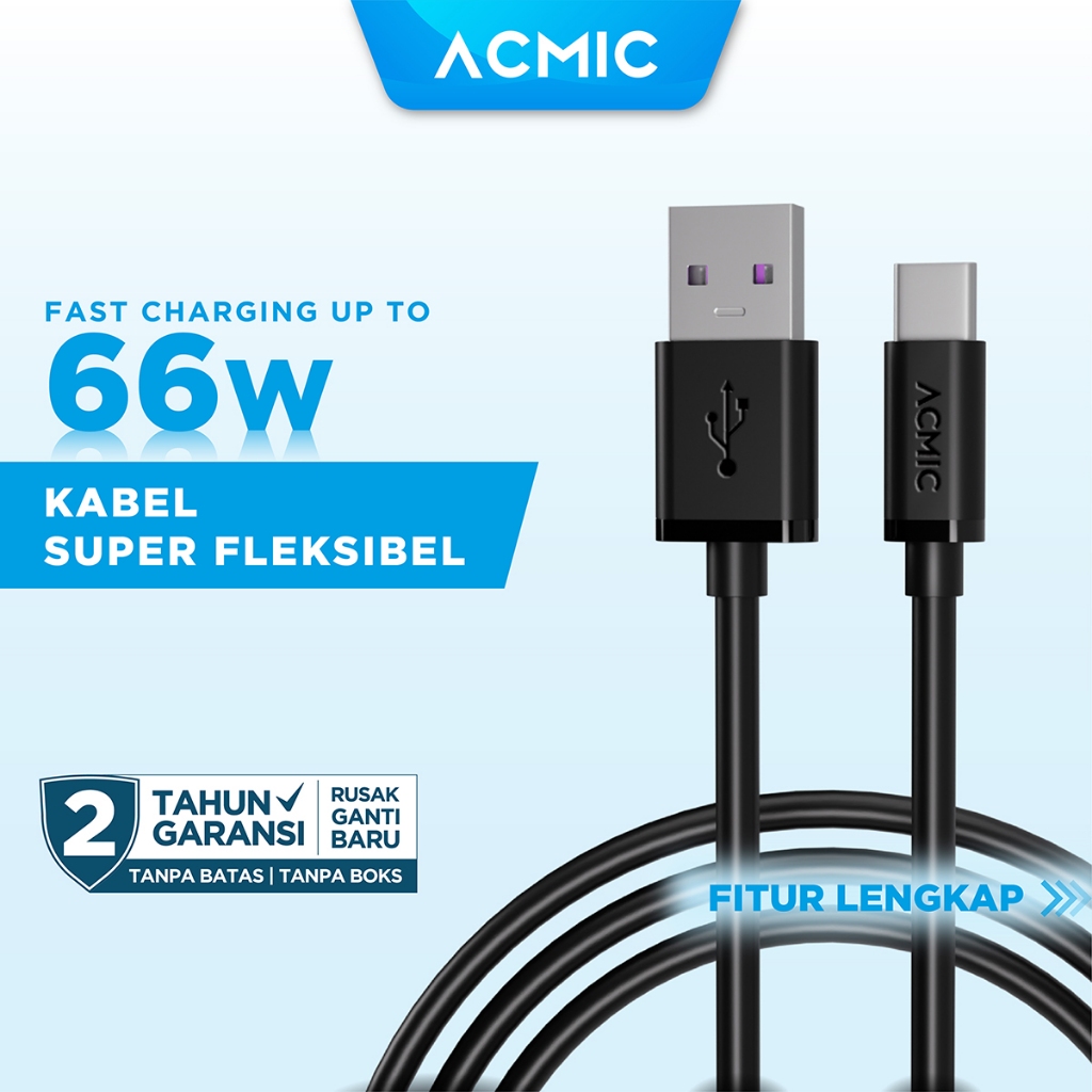 Jual ACMIC KAi100 AiCharge Kabel Data USB Type C Fast Charging 3A + 5A ...