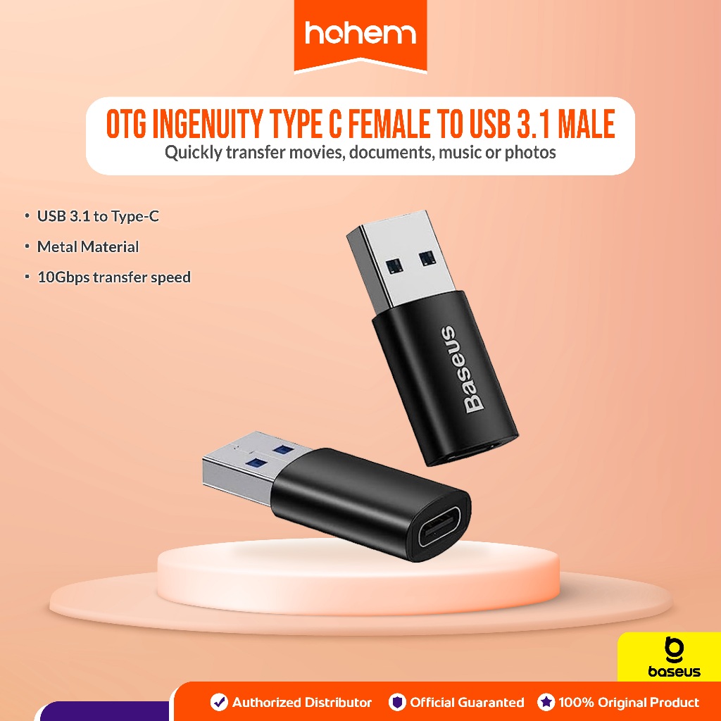 Jual BASEUS OTG Ingenuity Type C Female To USB A 3.1 Male Adapter ...