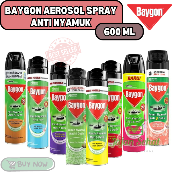Jual Baygon Aerosol Spray Anti Nyamuk 600 ml | Shopee Indonesia