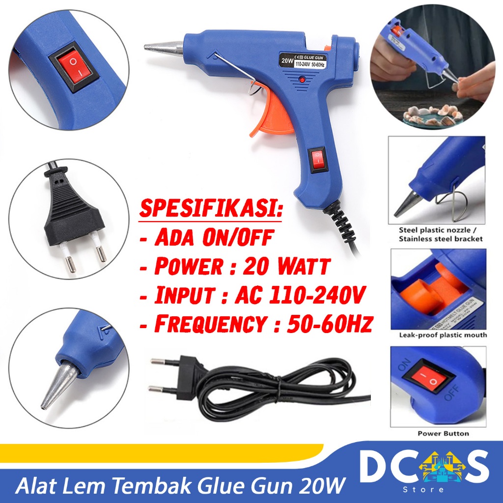 Jual Alat Lem Tembak Glue Gun 20 W 20Watt / Alat Lem Bakar Cair Lem ...