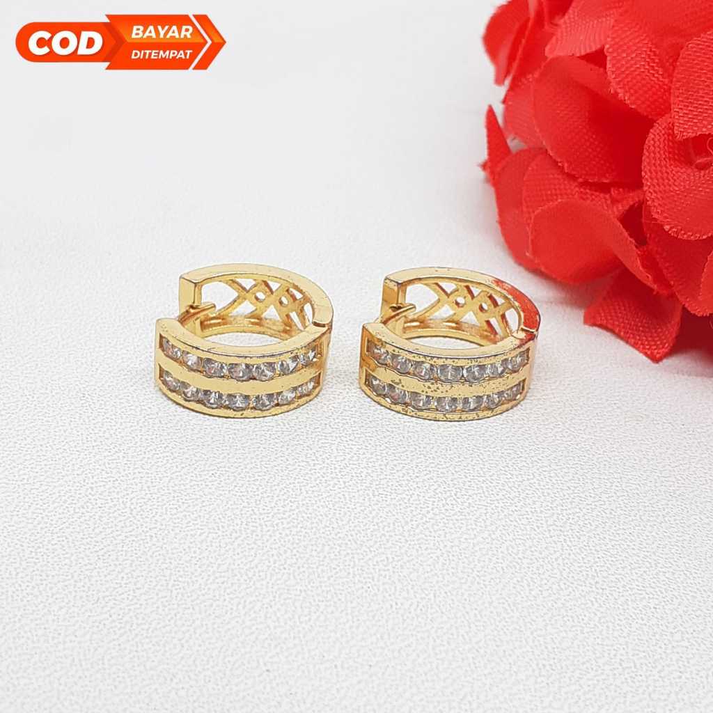 Jual mytitanium-anting xuping lapis emas model kekinian kwalitas terbaik DH9W | Shopee Indonesia