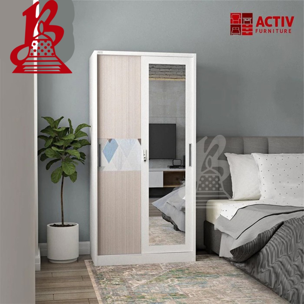 Jual Lemari Besi Sliding 2 Pintu Full Cermin FORTE SL 90 A/120 A ...