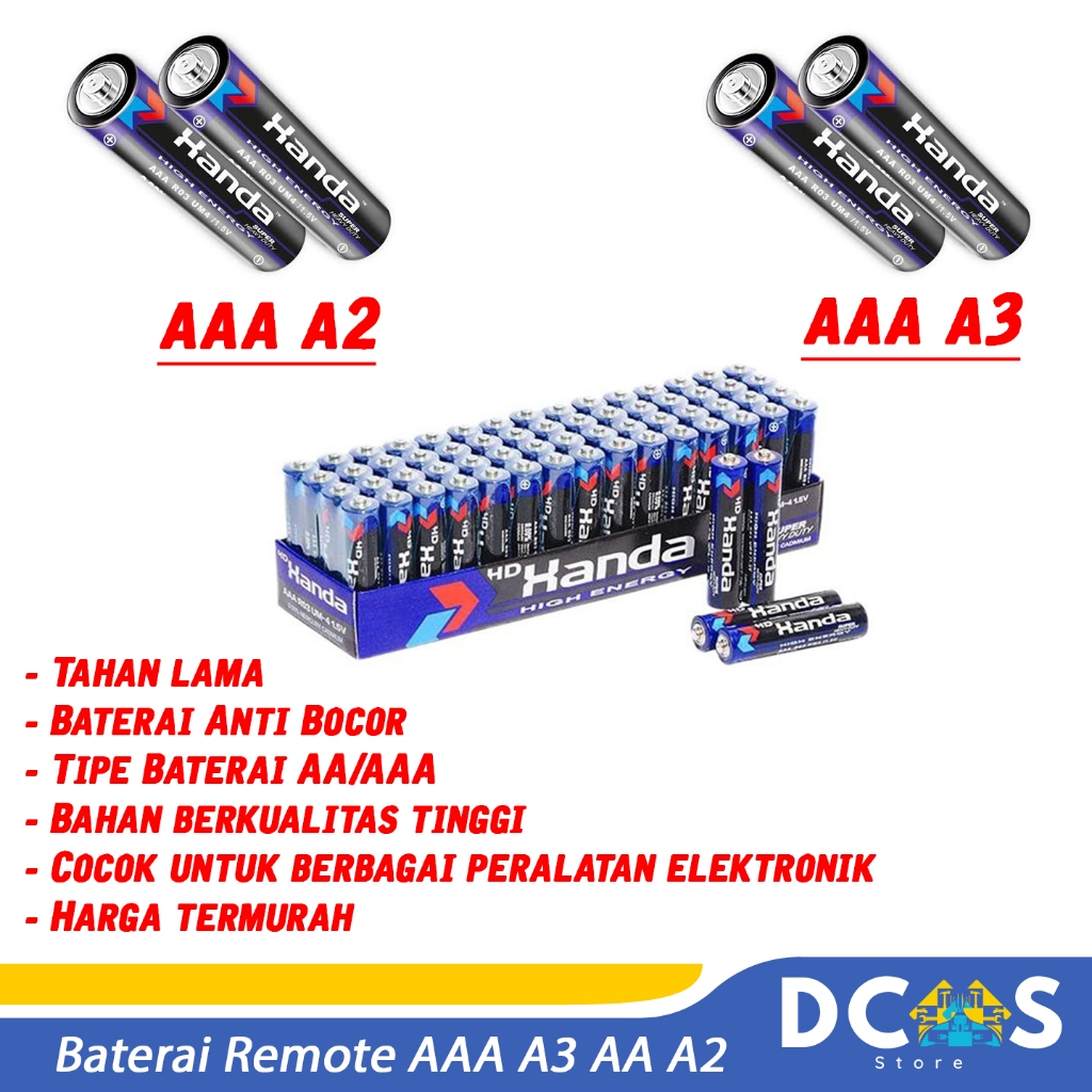 Jual Battery Baterai remot ukuran AAA A3 dan AA A2 Good Quality Anti ...