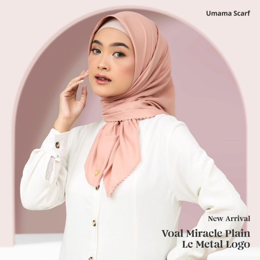 Jual UMAMA VOAL MIRACLE PLAIN METAL LOGO LC Laser Cut Scarf Hijab segi ...
