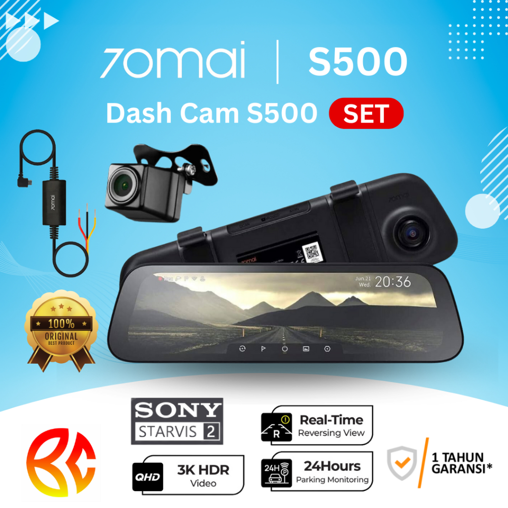 Jual 70mai Dash Cam S500 Set 9.35''Layar Sentuh 3K SONY STARVIS 2 IMX ...