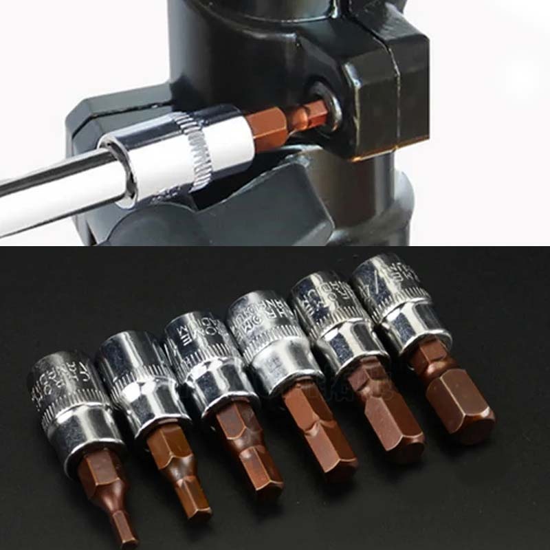 Jual 6pcs Mata Kunci Shock Bintang Set 1/4”Mata Hex Bit Socket Mata ...