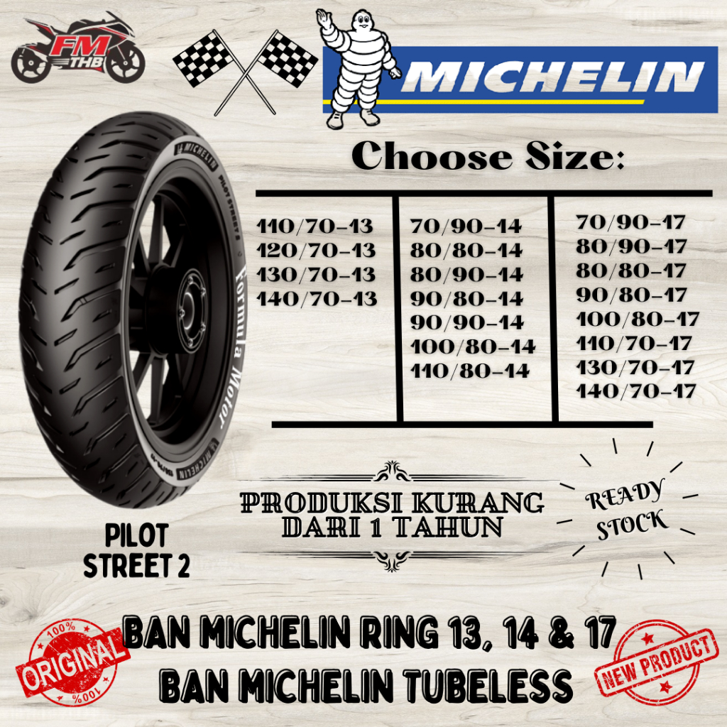 Jual Ban Michelin Pilot Street 2 Tubeless (Pilih Ukuran) - Ban Motor ...