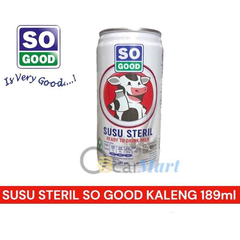 Jual Susu Steril So Good Kaleng Can 189ml Milk Sapi Fresh Murni Segar ...