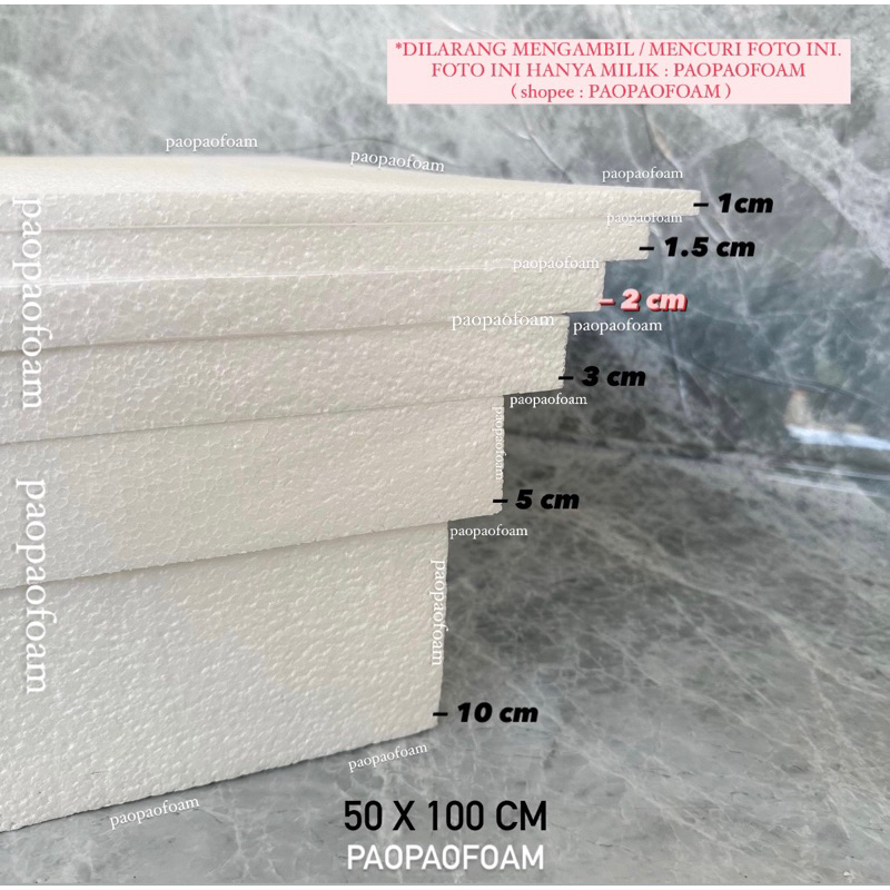 Jual Styrofoam Gabus Lembaran 50x100cm tebal 2 cm (KHUSUS GOJEK/GRAB ...
