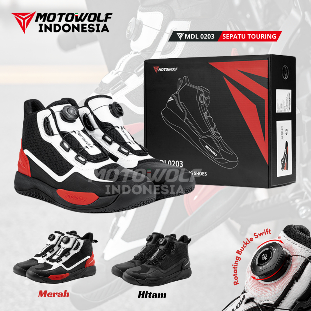 Jual Sepatu Boot Motor Sunmori Touring Adventure Racing Motowolf MDL ...