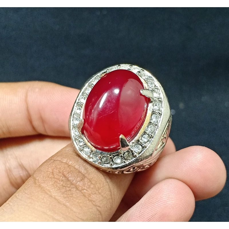 Jual Batu Cincin Permata Red Carnelian Agathe(Red Baron) | Shopee Indonesia