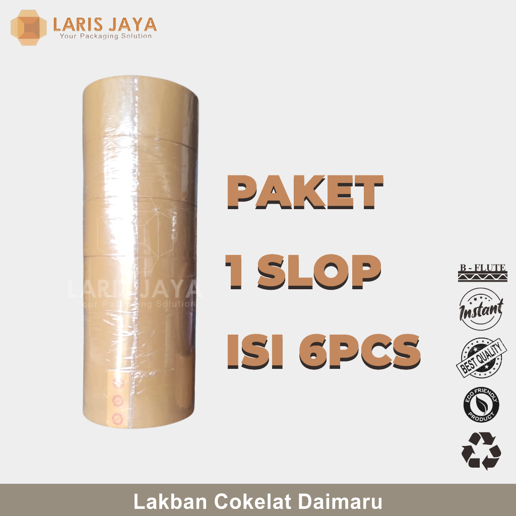 Jual Paket Lakban Coklat 1 Slop Isi 6 Lakban Isolasi Selotip Merk Daimaru 2 Inch / 48 mm x 90 ...