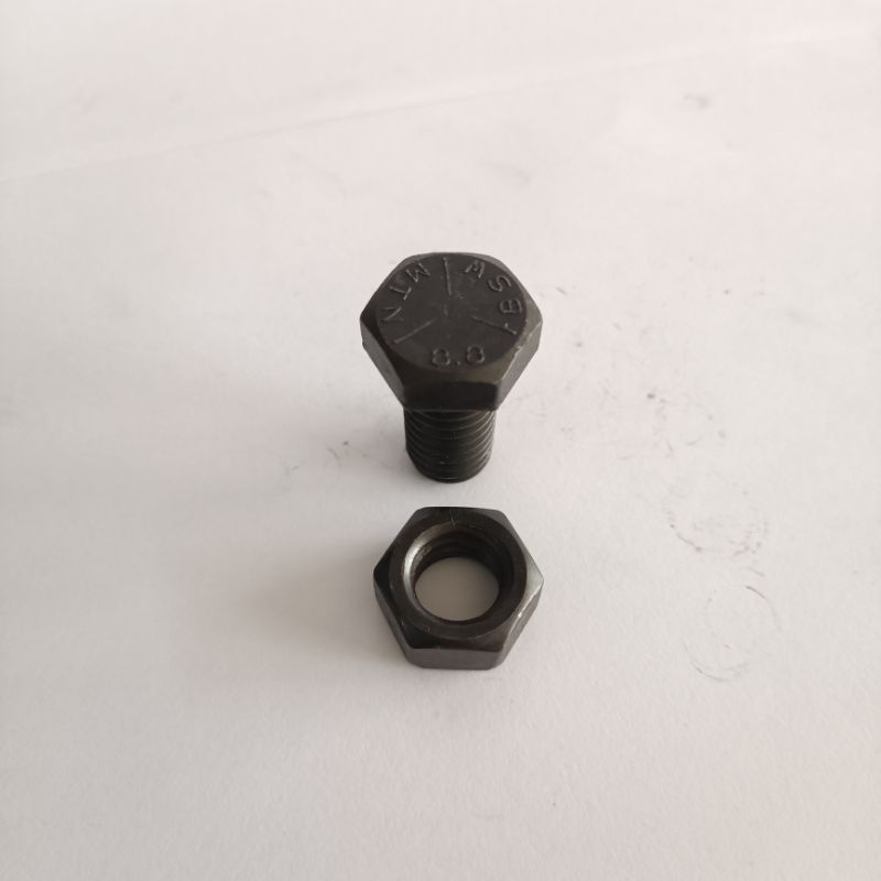 Jual Baut Mur Baja 1/2" x 1" UNC Grade 8.8 Kunci 19 Drat Kasar Baut Mur Baja 1/2 Inch x 1 Inch ...