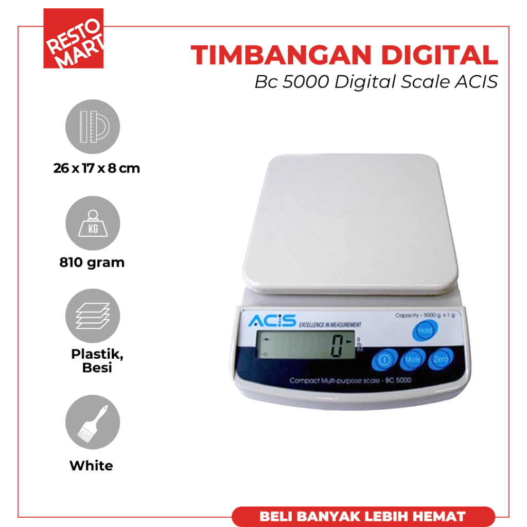 Jual Timbangan Digital / BC 5000 Digital Scale ACIS (1331047) (F12) | Shopee Indonesia