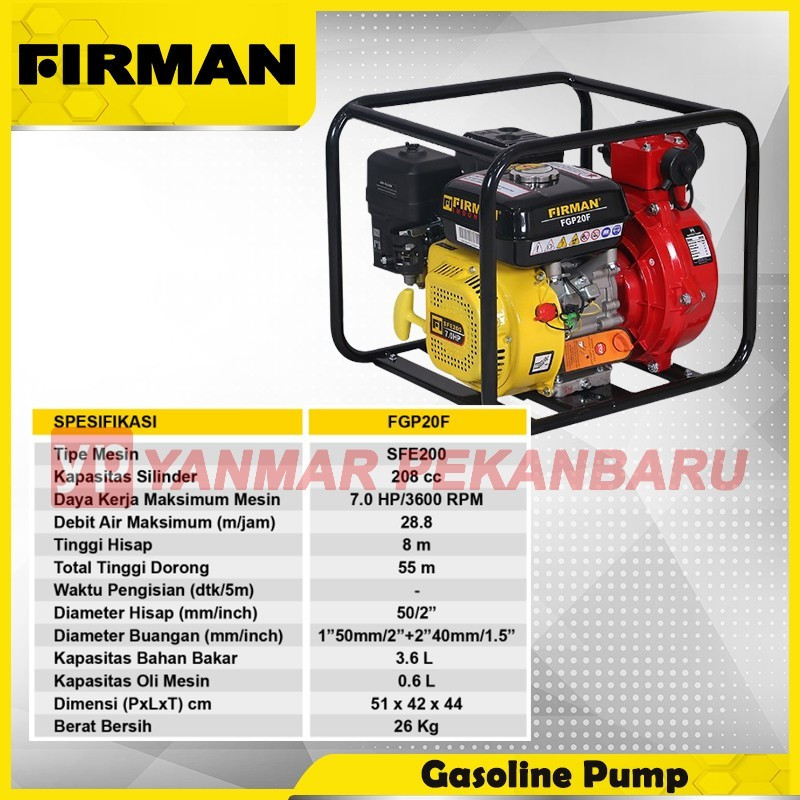 Jual Mesin Pompa Air Pemadam Fire Pump FIRMAN FGP 20 F | Shopee Indonesia