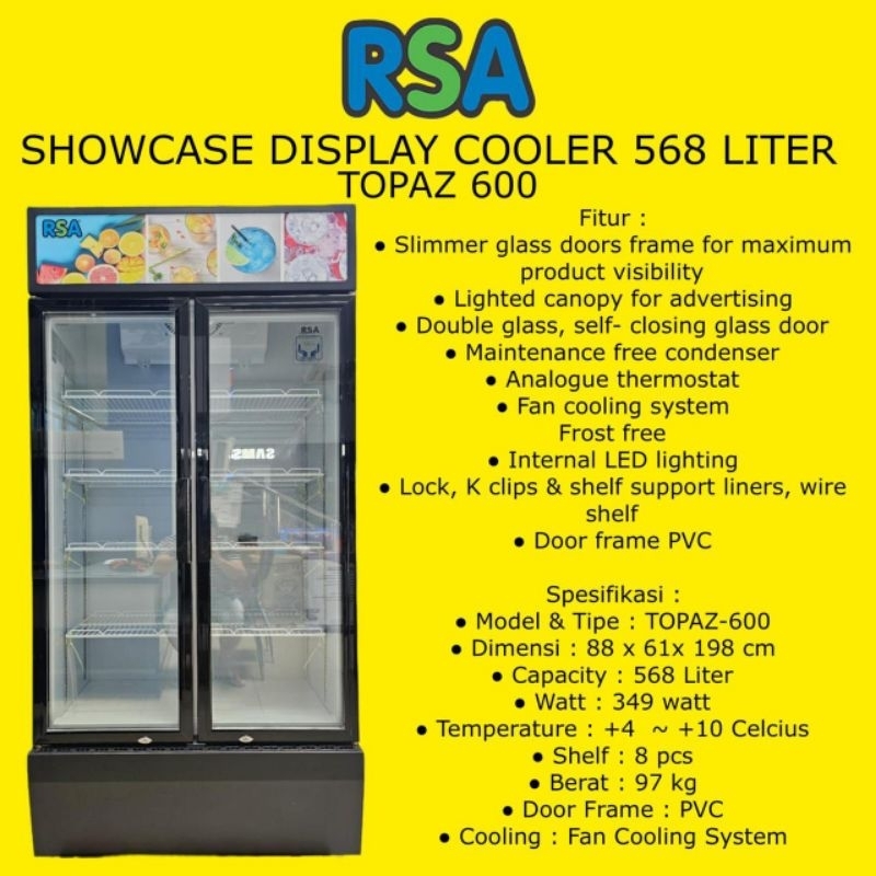 Jual SHOWCASE MINUMAN 2 PINTU Berbagai Merk Sokes- Ready Bangka ...