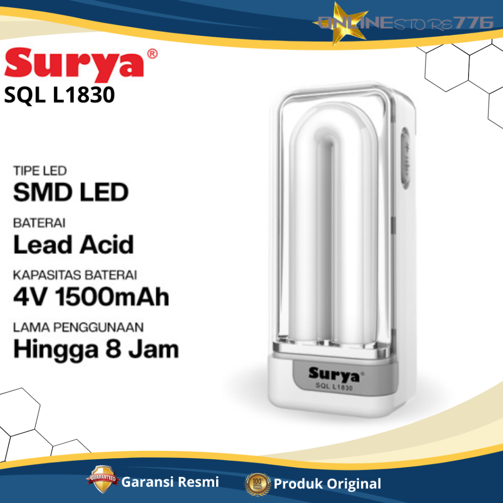 Jual Lampu Senter Surya SQL L1830 Lampu Senter Darurat Lampu Emergency ...