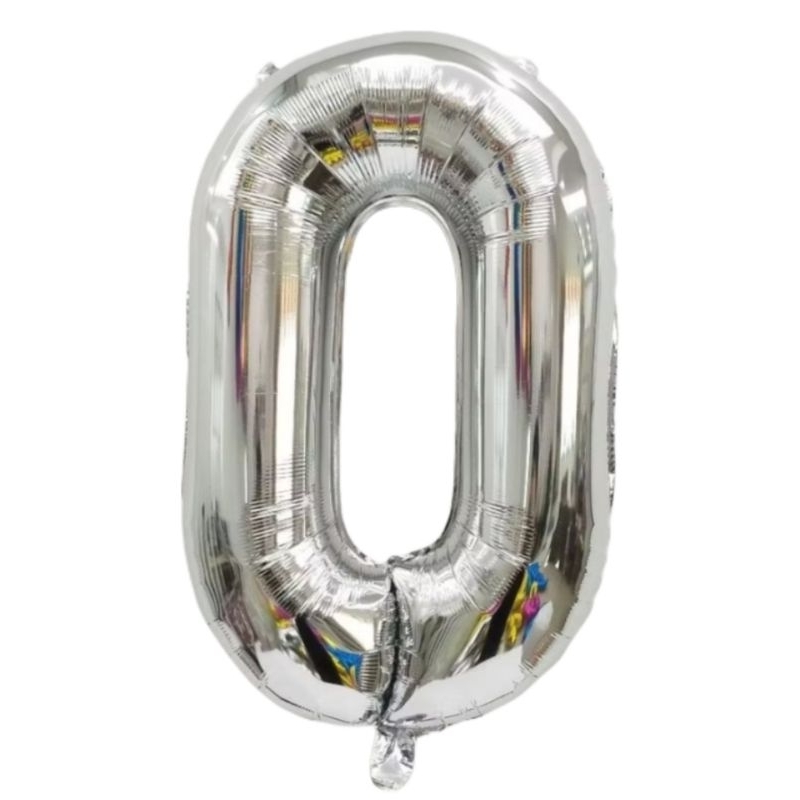 Jual Balon Foil Angka 0 Jumbo 80cm Silver | Shopee Indonesia