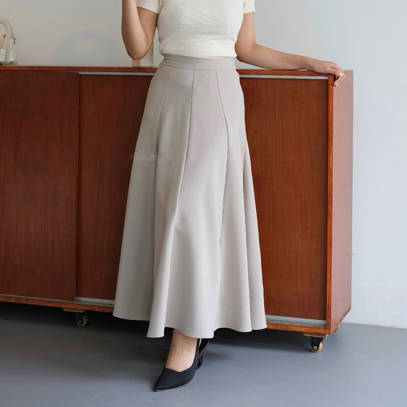 Jual Audy Skirt - Rok Panjang Wanita - Rok Basic Polos - Korean Maxi ...