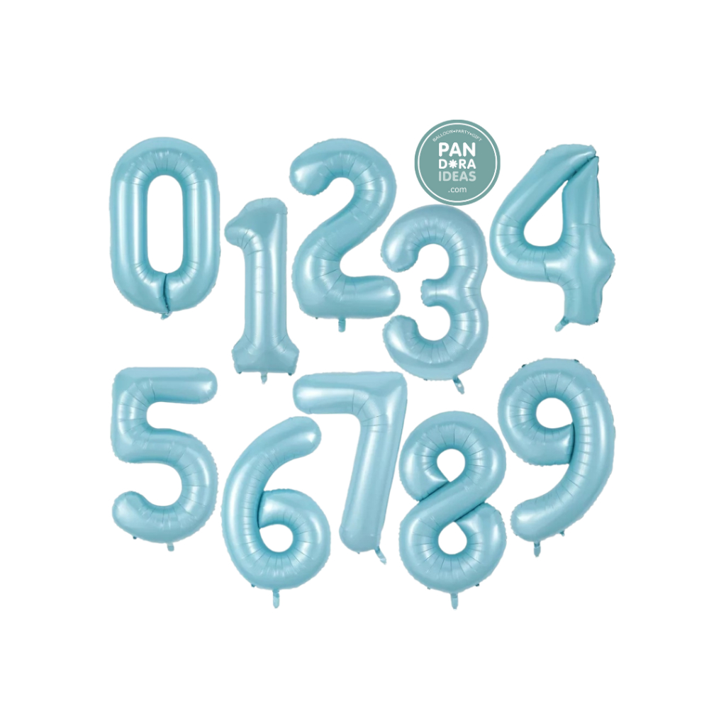 Jual Balon Foil Angka Baby Blue Jumbo Besar 100cm | Foil Balloon Angka ...